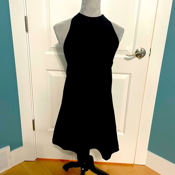 Dresses | Halter Top Black Beaded Neck Aline Mini Dress | Poshmark